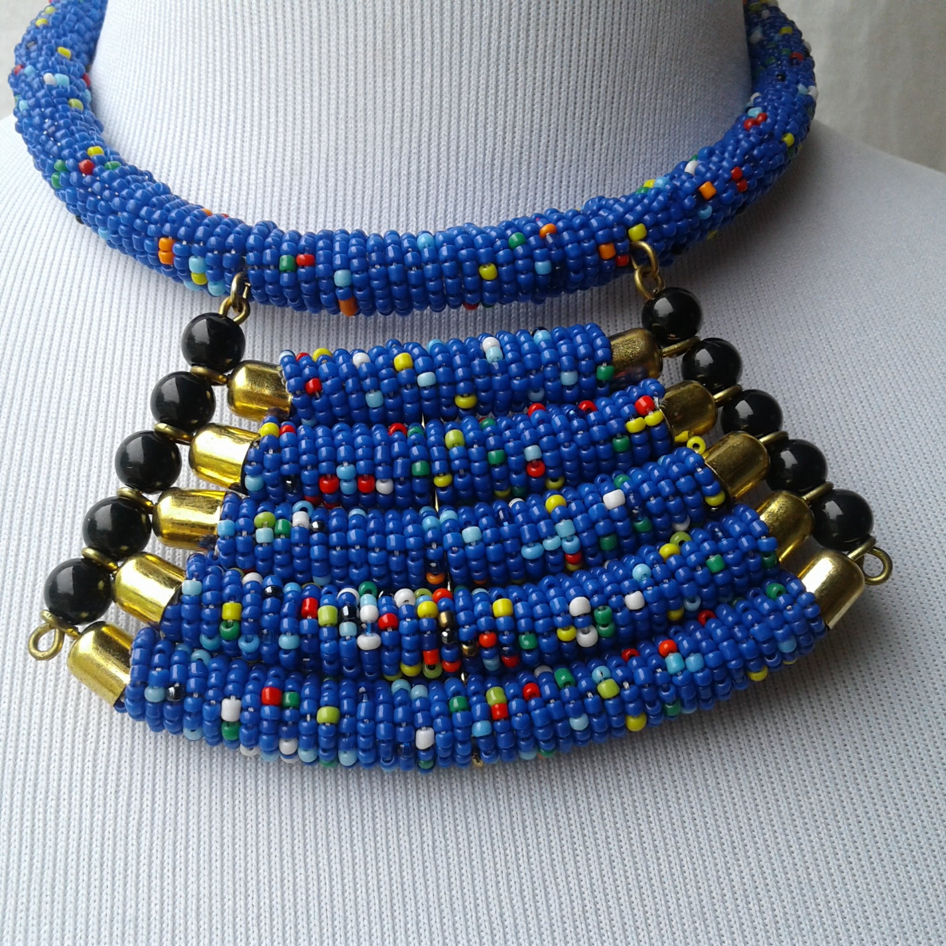 Blue Choker Necklace - My African Gold