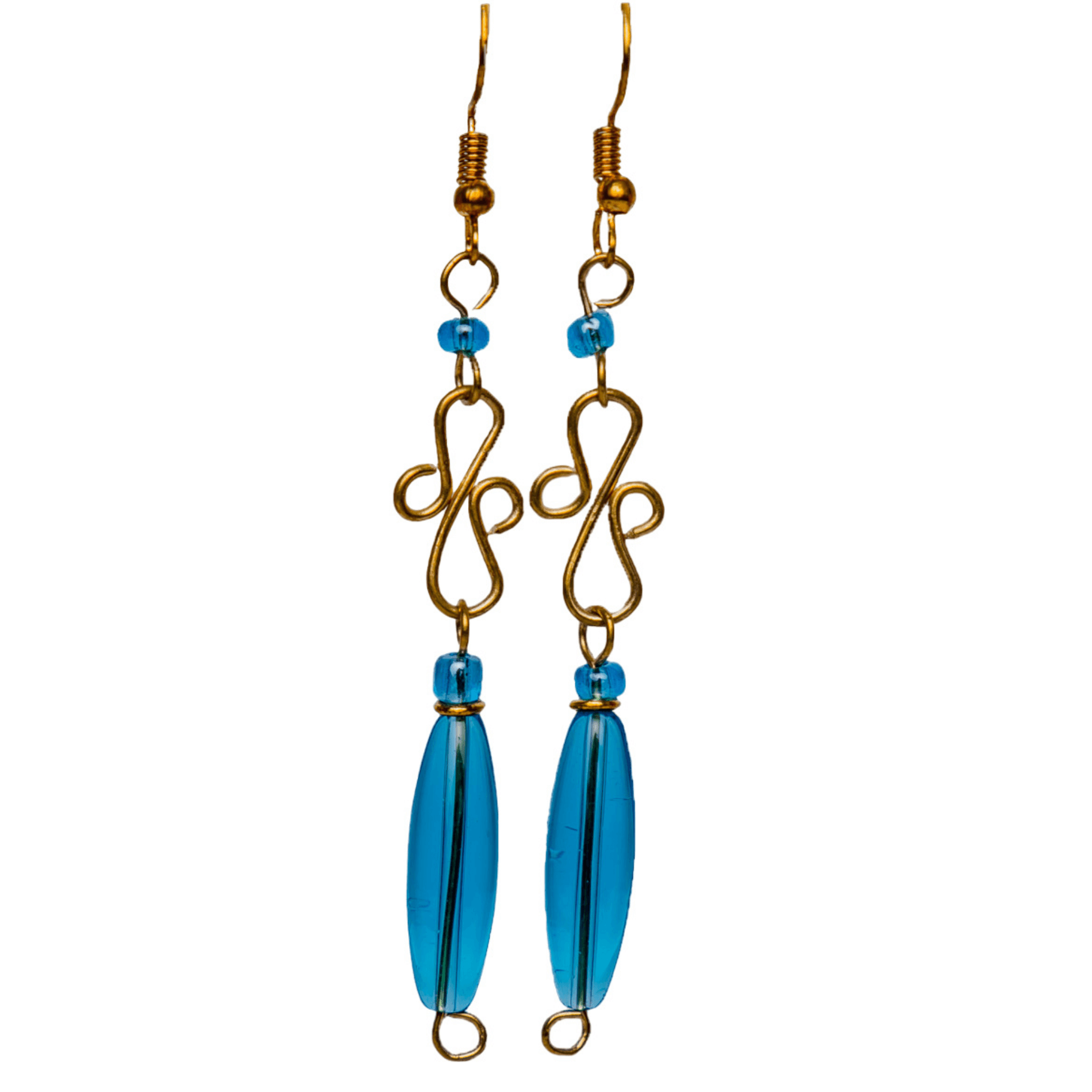 Make a Statement with Long Blue Earrings